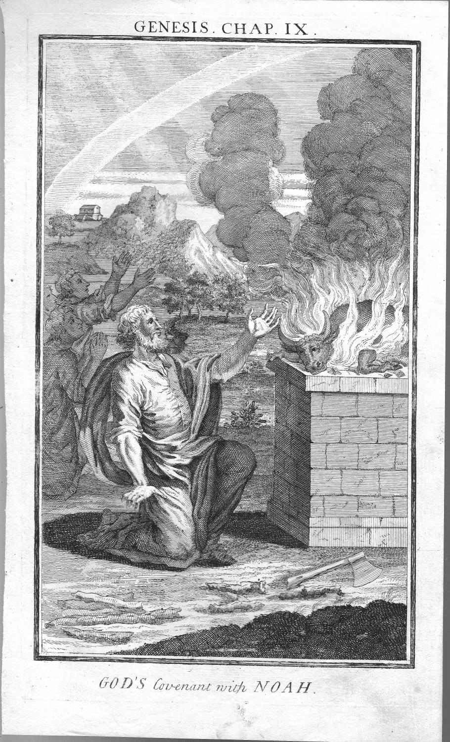 ENGRAVING: "God's Covenant with Noah".full page engraving from History ...