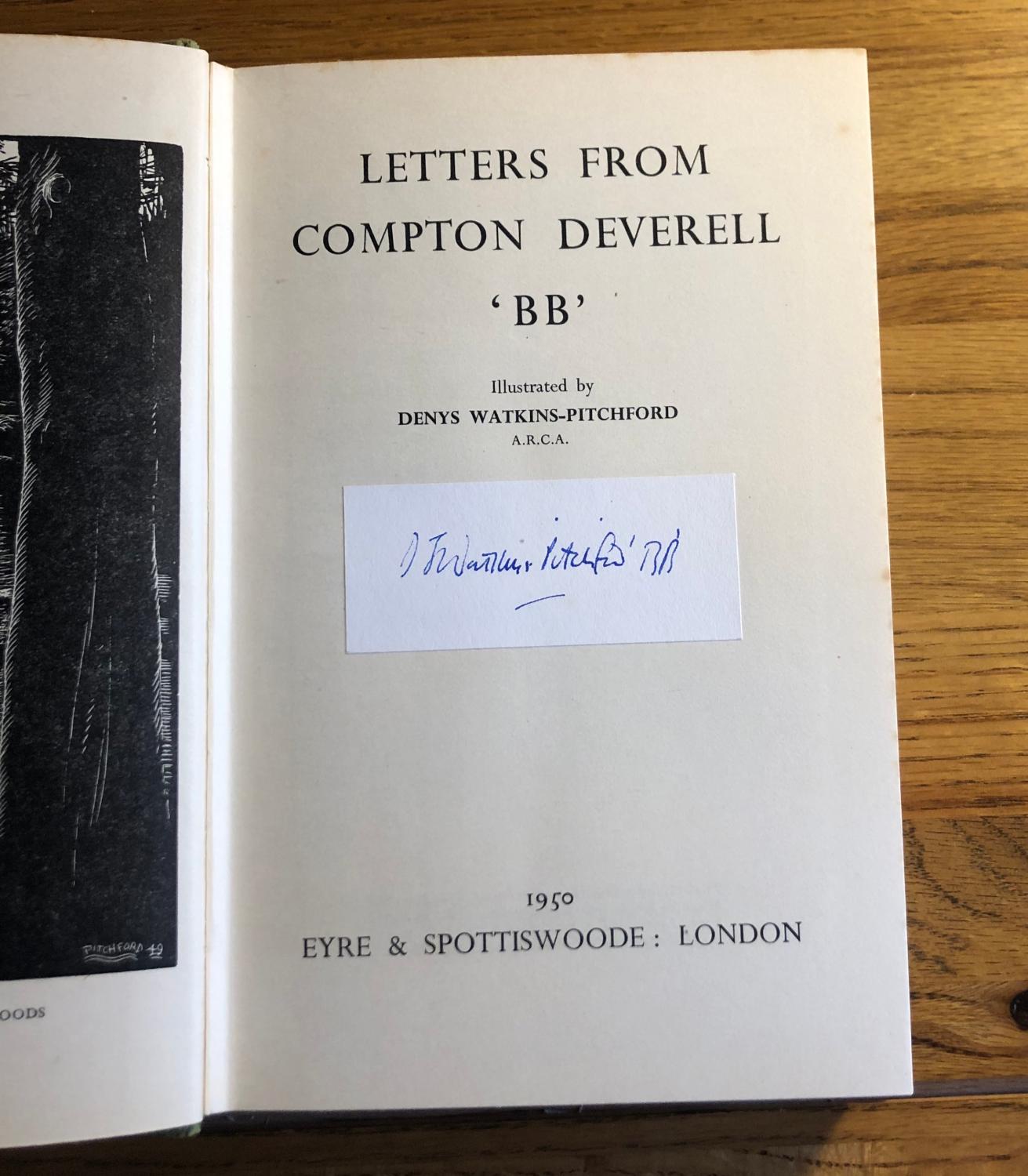 LETTERS FROM COMPTON DEVERELL by WATKINS PITCHFORD DENYS - BB: Hard ...