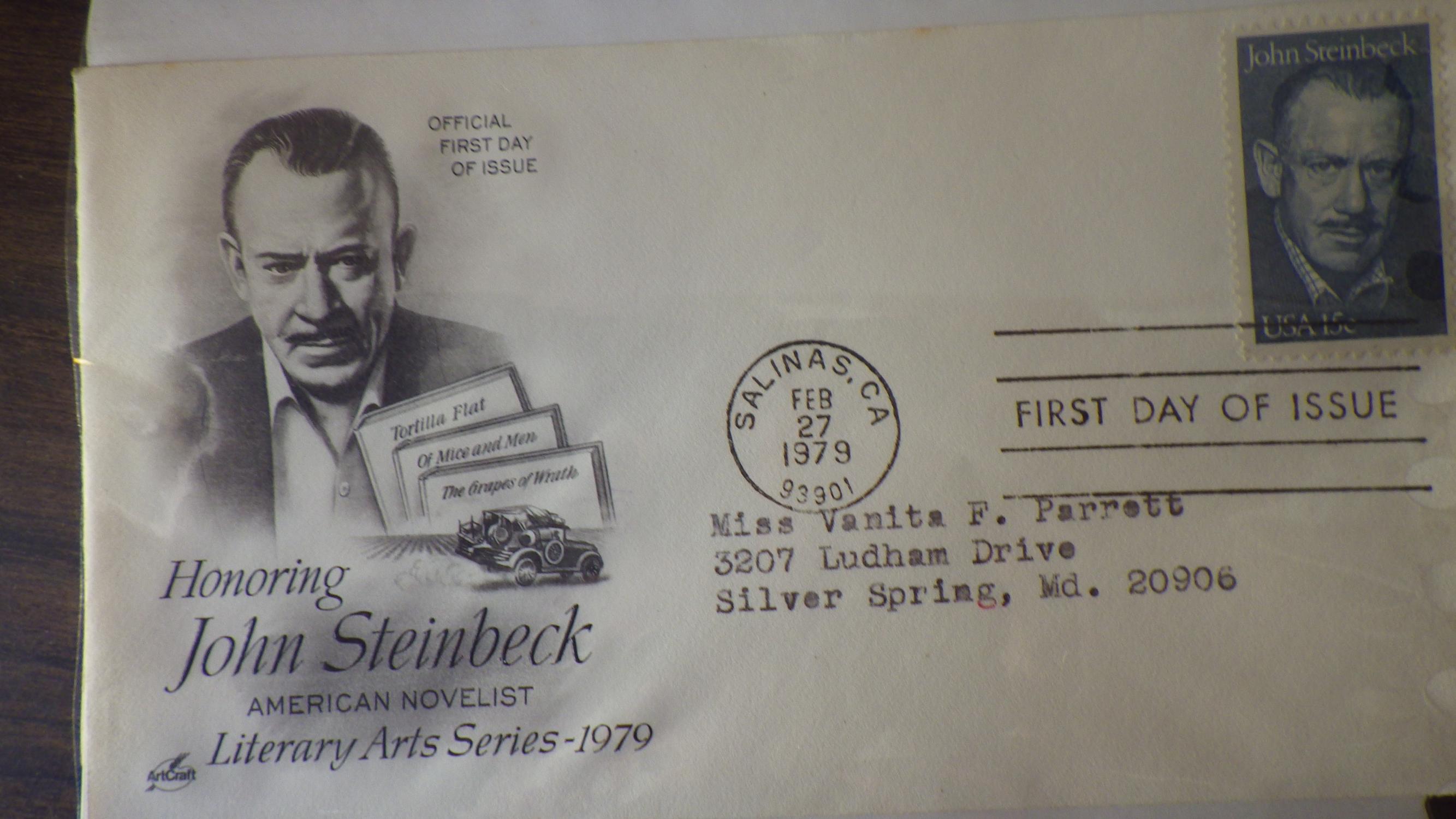 First Day of Issue Stamped Envelope with Drawingg on Envelope of John ...