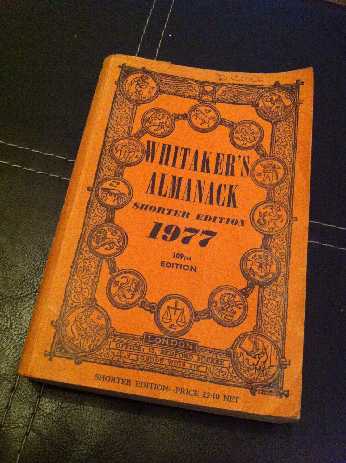 Whitaker's Almanack 1977 - 109th Edition - (Shorter Edition) by ...
