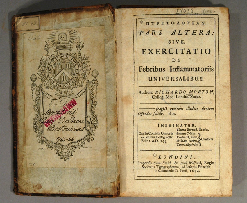 PYRETOLOGIAS, PARS ALTERA: SIVE, EXERCITATIO DE FEBRIBUS von MORTON ...