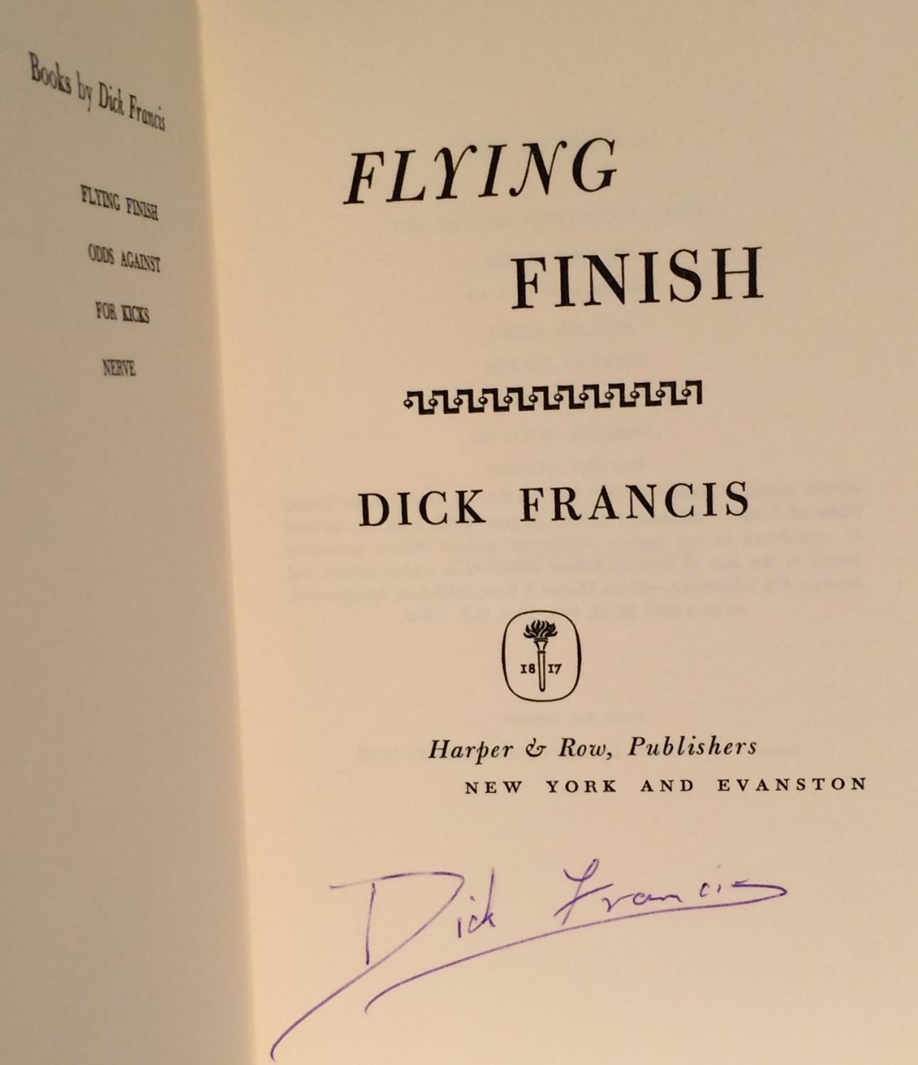 Flying Finish. by Francis, Dick: Fine Hardcover (1966) 1st Edition ...