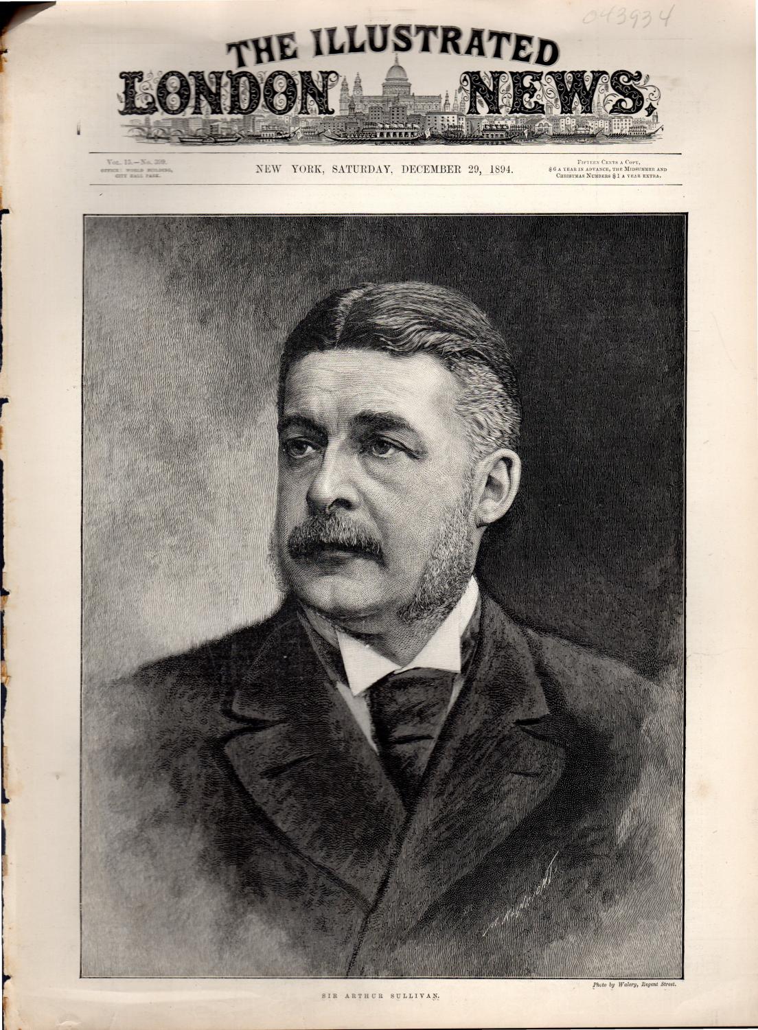 ENGRAVING: "Sir Arthur Sullivan".photoengraving from The Illustrated ...