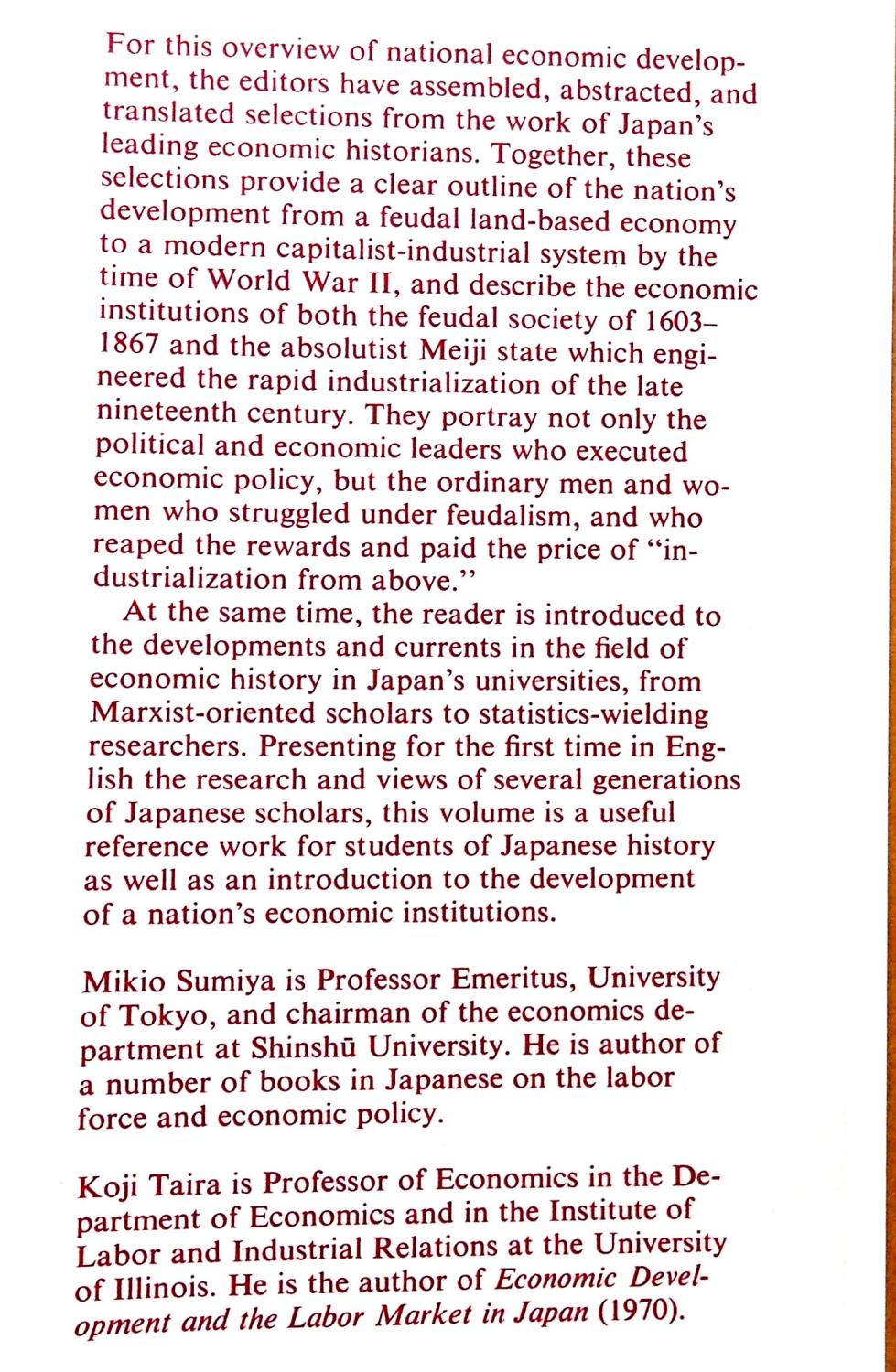 An Outline of Japanese Economic History 1603-1940 Major Works and ...