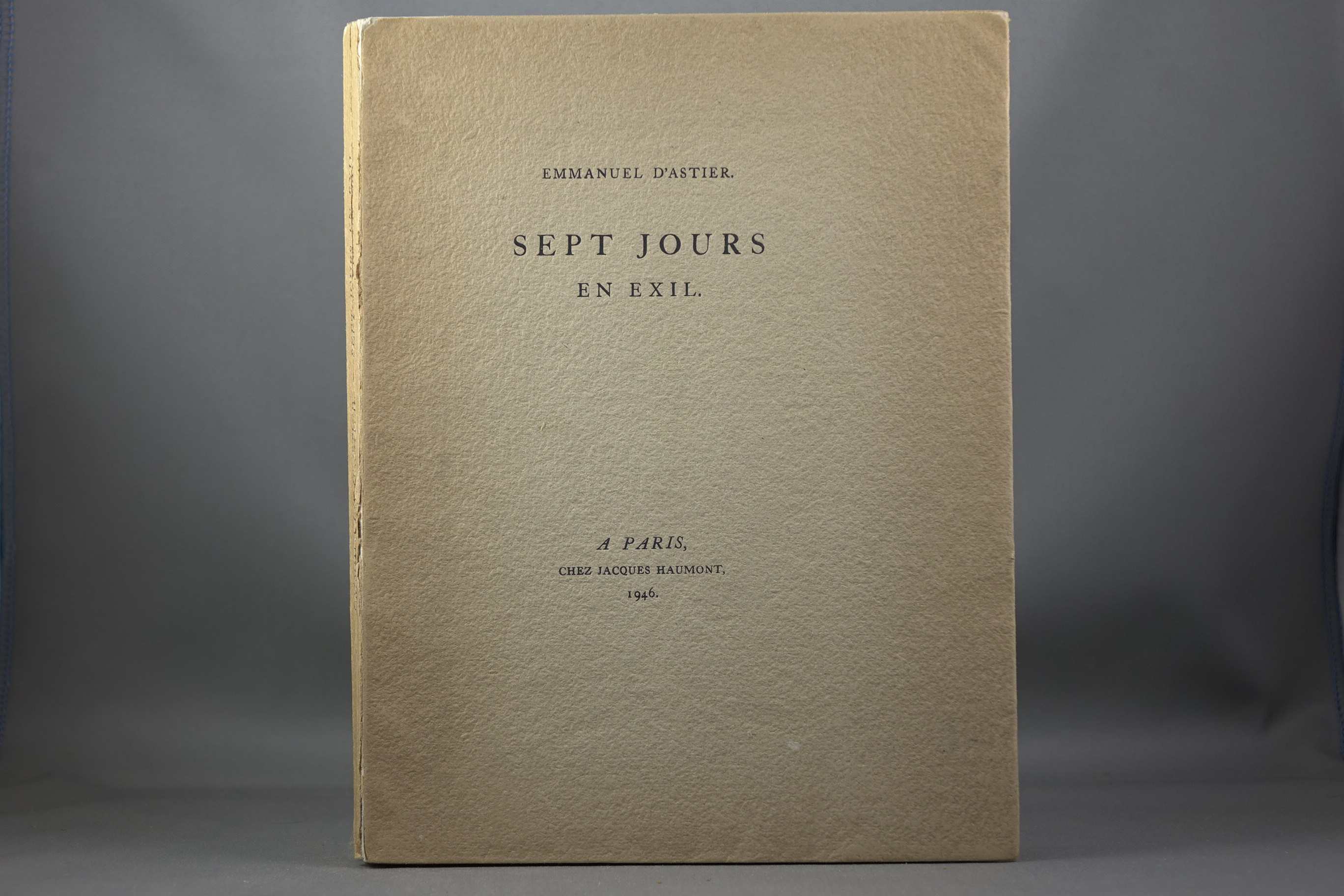 Sept jours en exil. by ASTIER (Emmanuel d'): (1946) | Librairie ...