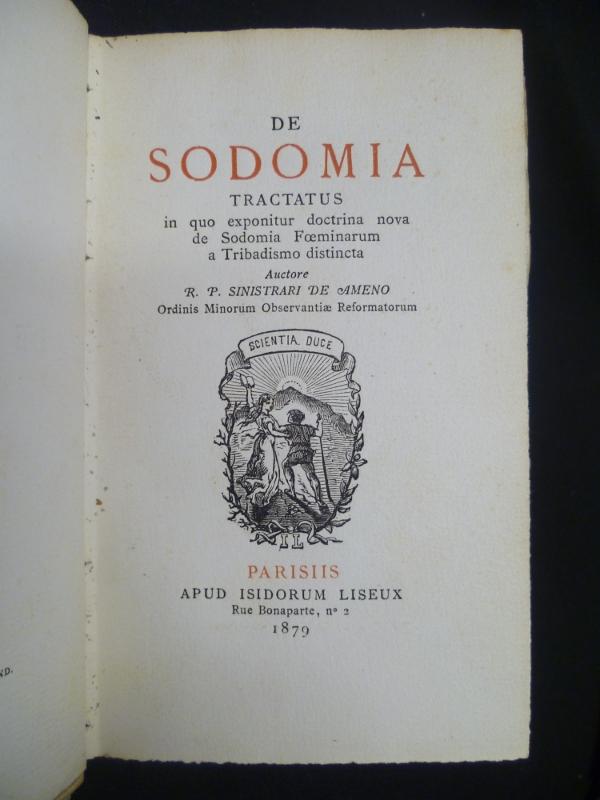 De sodomia tractatus in quo exponitur doctrina nova de Sodomia ...