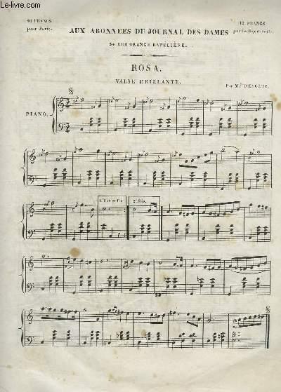 AUX ABONNEES DU JOUR NAL DES DAMES : ROSA - VALDE BRILLANTE POUR PIANO ...