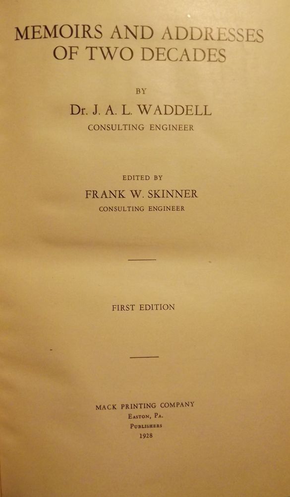 MEMOIRS AND ADDRESSES OF TWO DECADES by WADDELL, J.A.L.: (1928) | Antic ...