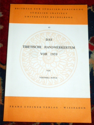 Das tibetische Handwerkertum vor 1959. von Veronika Ronge: 0 Broschur ...