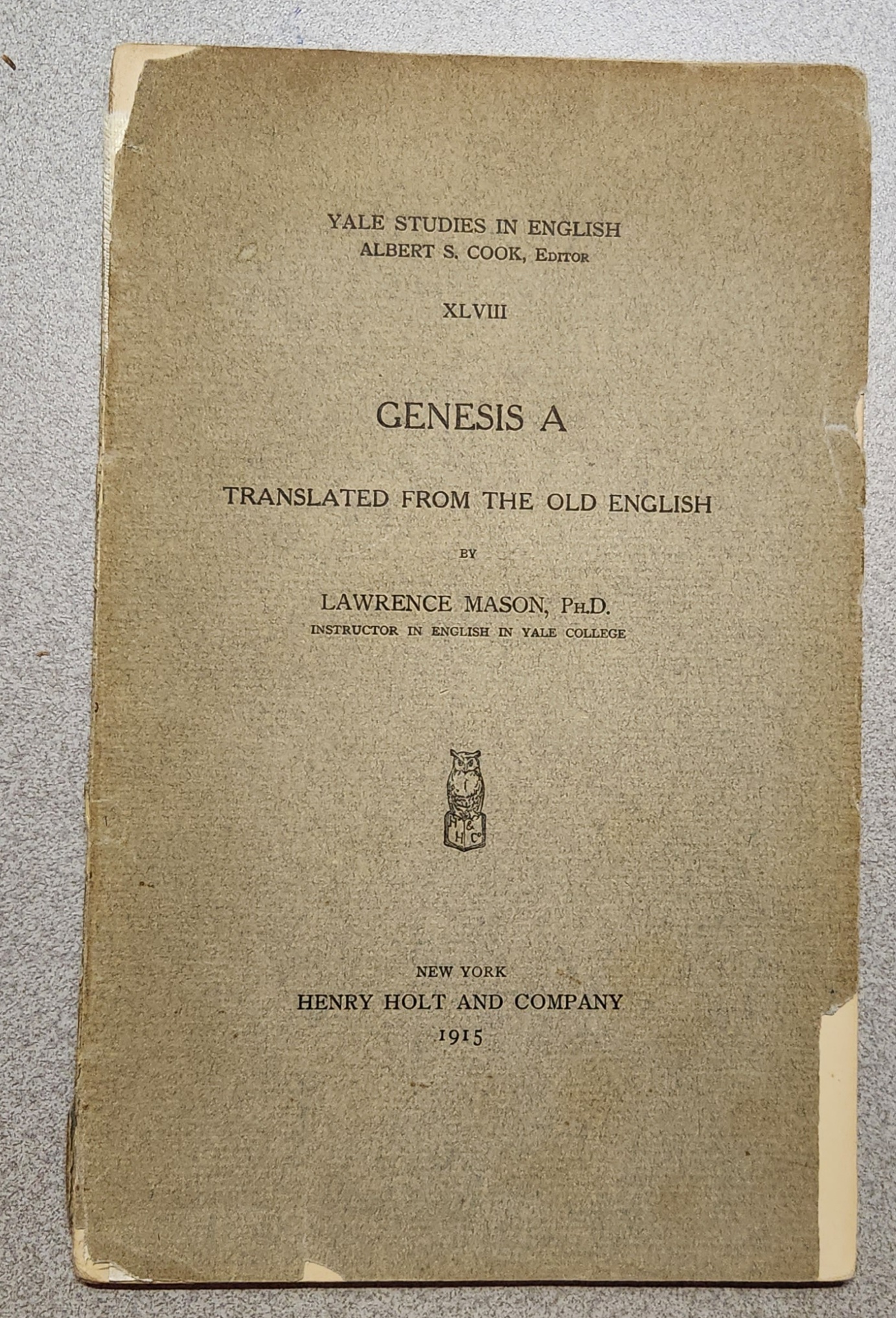 Genesis A: Translated From The Old English by Mason, Lawrence: Good ...