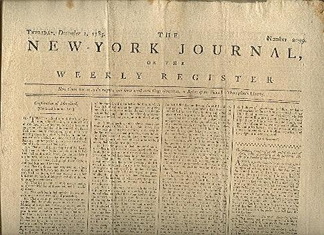 The New-York Journal, or the Weekly Register. No. 2039. December 1 ...