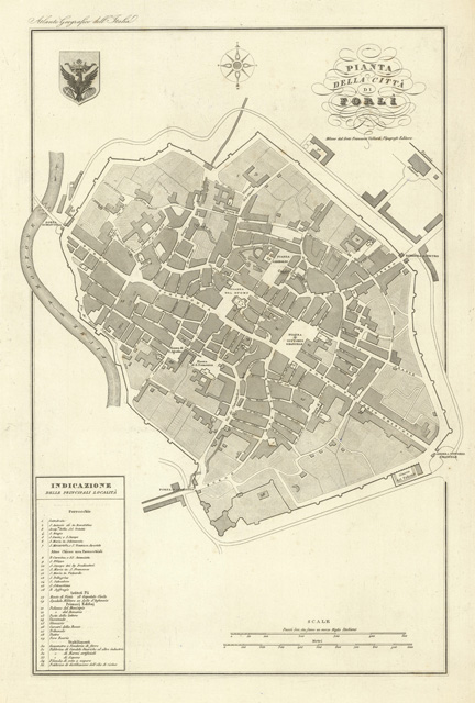 Pianta della Città di Forlì by Vallardi Francesco edit.: (1880 ...