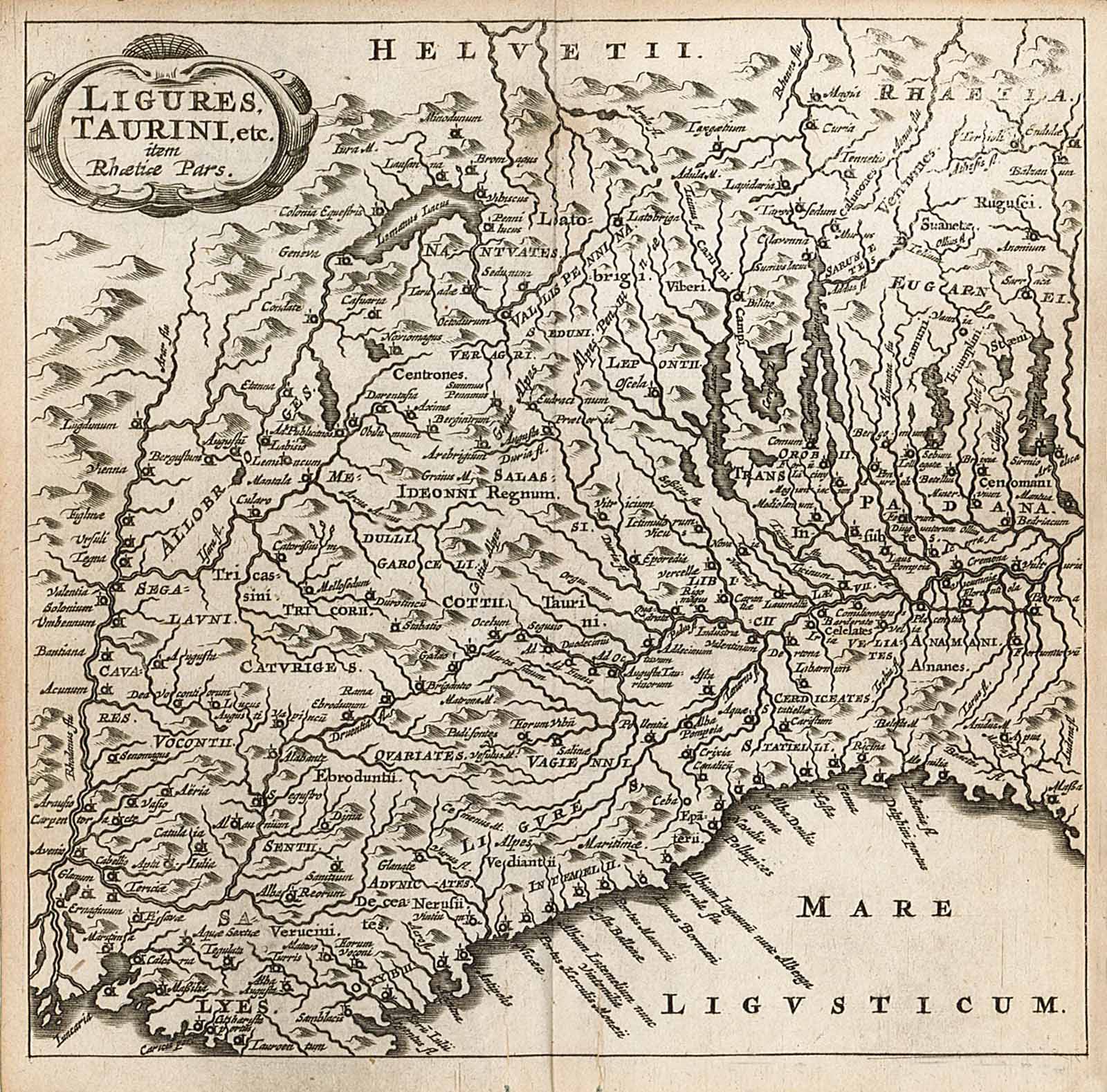 Ligures, Taurini, etc. by Cluverio dis. & Bertius inc. | Sergio Trippini