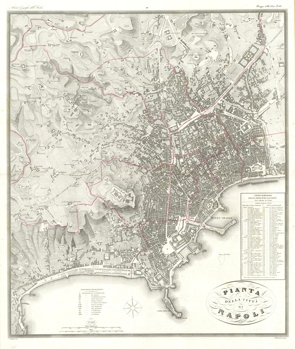 Pianta della Città di Napoli by Zuccagni - Orlandini edit. & G.Maina ...