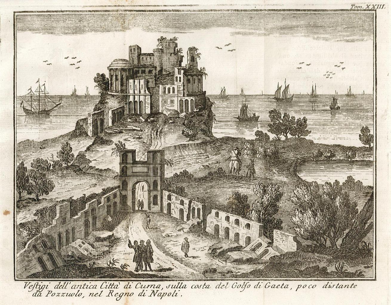 Vestigi dell'antica Citta di Cuma, sulla costa del Golfo di Gaeta, poco ...