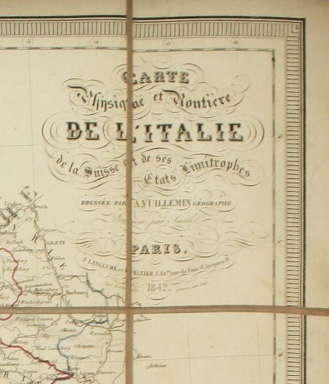 CARTE PHYSIQUE ET ROUTIERE DE L'ITALIE DE LA SUISSE ET DE SES ETATS ... CARTE PHYSIQUE ET ROUTIERE DE L'ITALIE DE LA SUISSE ET DE SES ETATS ...