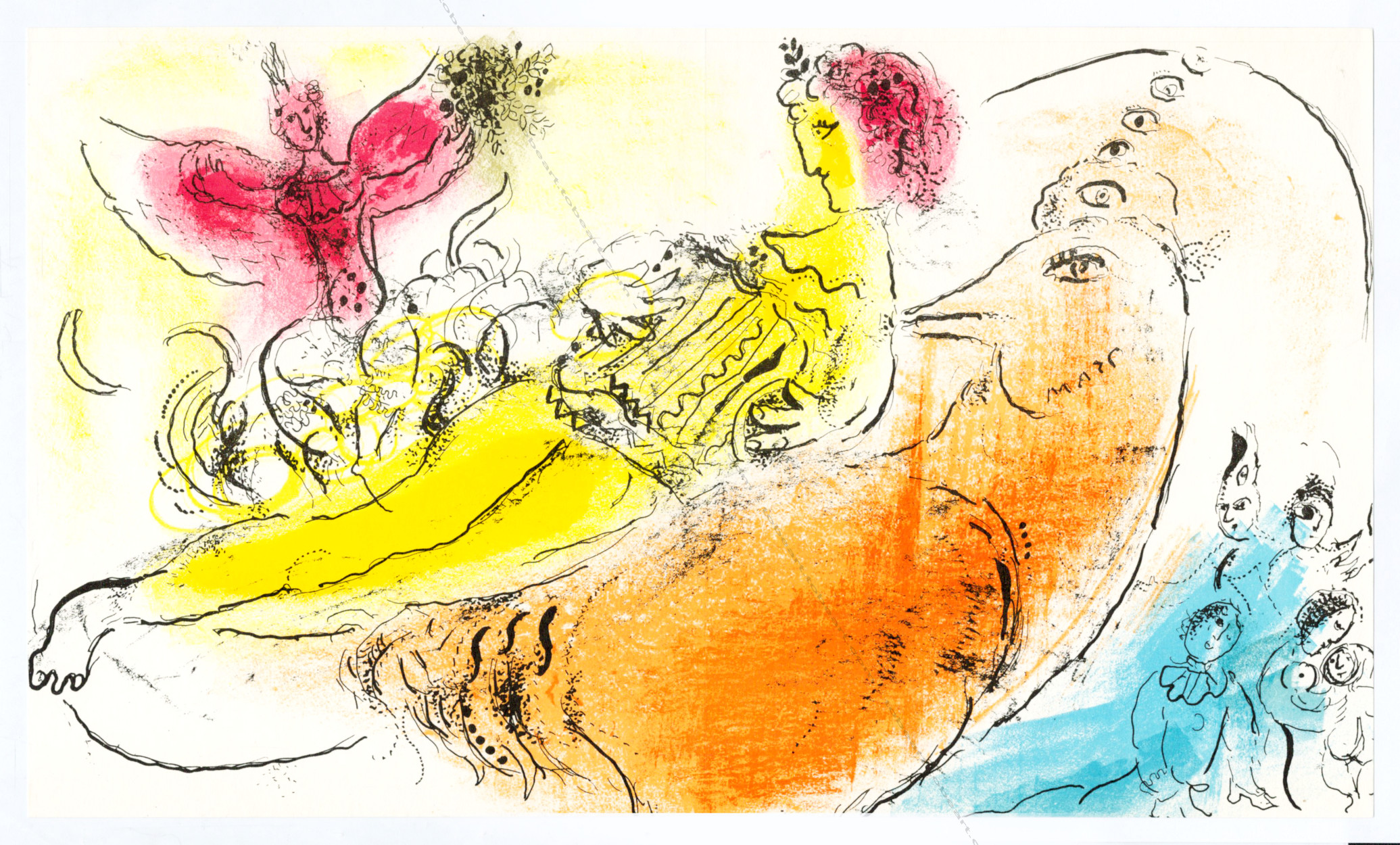 Laccordéoniste 1957 Lithographie Originale Original Lithograph