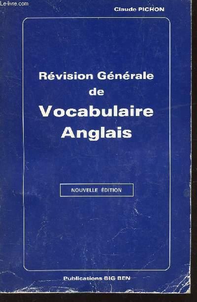 REVISION GENERALE DE VOCABULAIRE ANGLAIS. by PICHON CLAUDE: bon ...