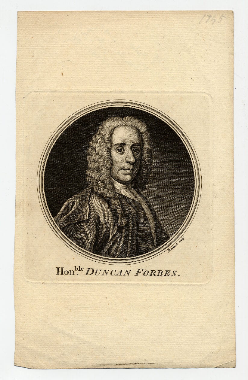 Engraved portrait of Hon. Duncan Forbes de FORBES, Duncan: Near Fine ...