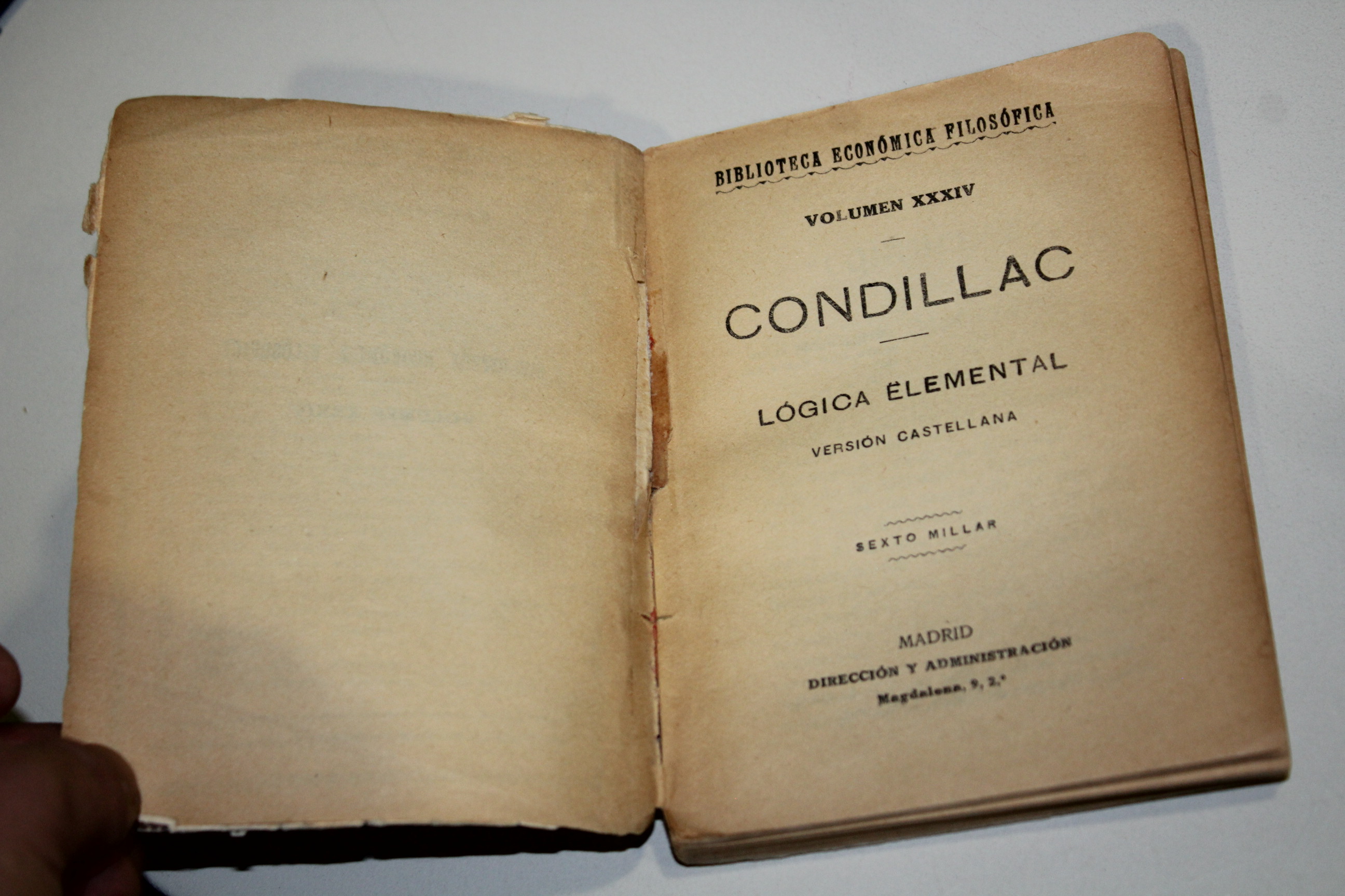 Biblioteca Económica Filosófica Zozaya. Lógica elemental de Condillac ...