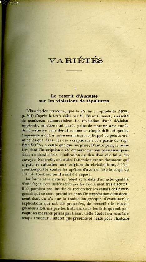 VARIETES by COLLECTIF: bon Pas de couverture (1932) | Le-Livre
