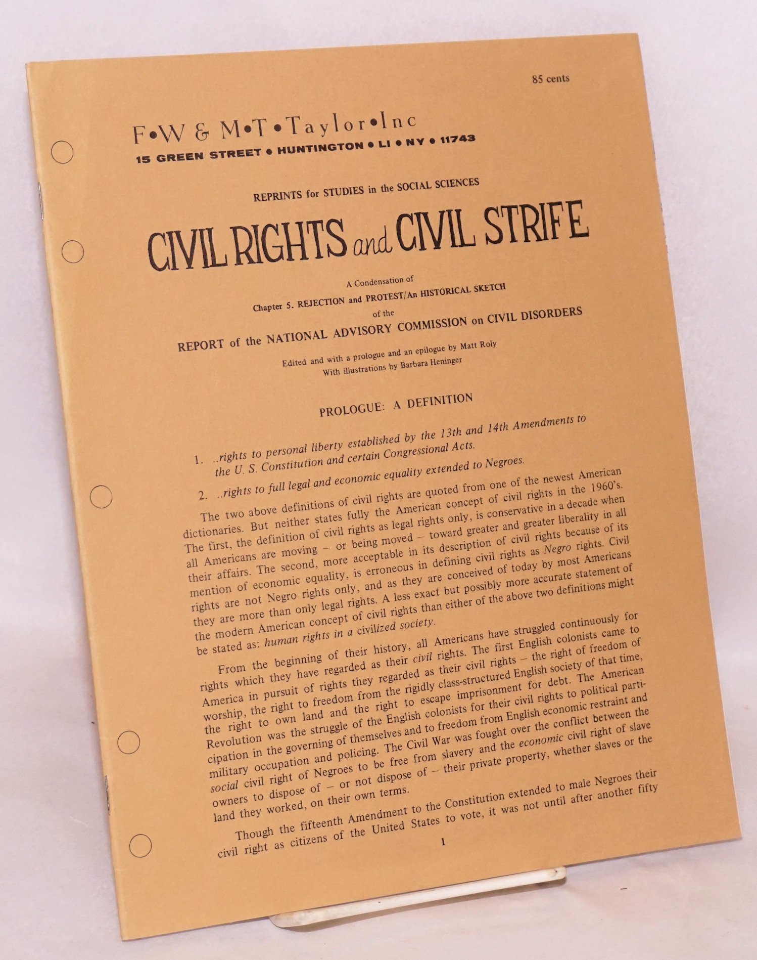 Civil rights and civil strife: a condensation of chapter 5. Rejection ...