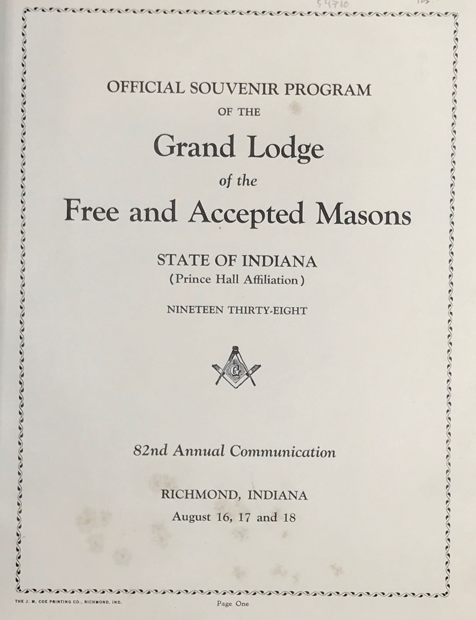 Official Souvenir Program of the Grand Lodge of the Free and Accepted ...