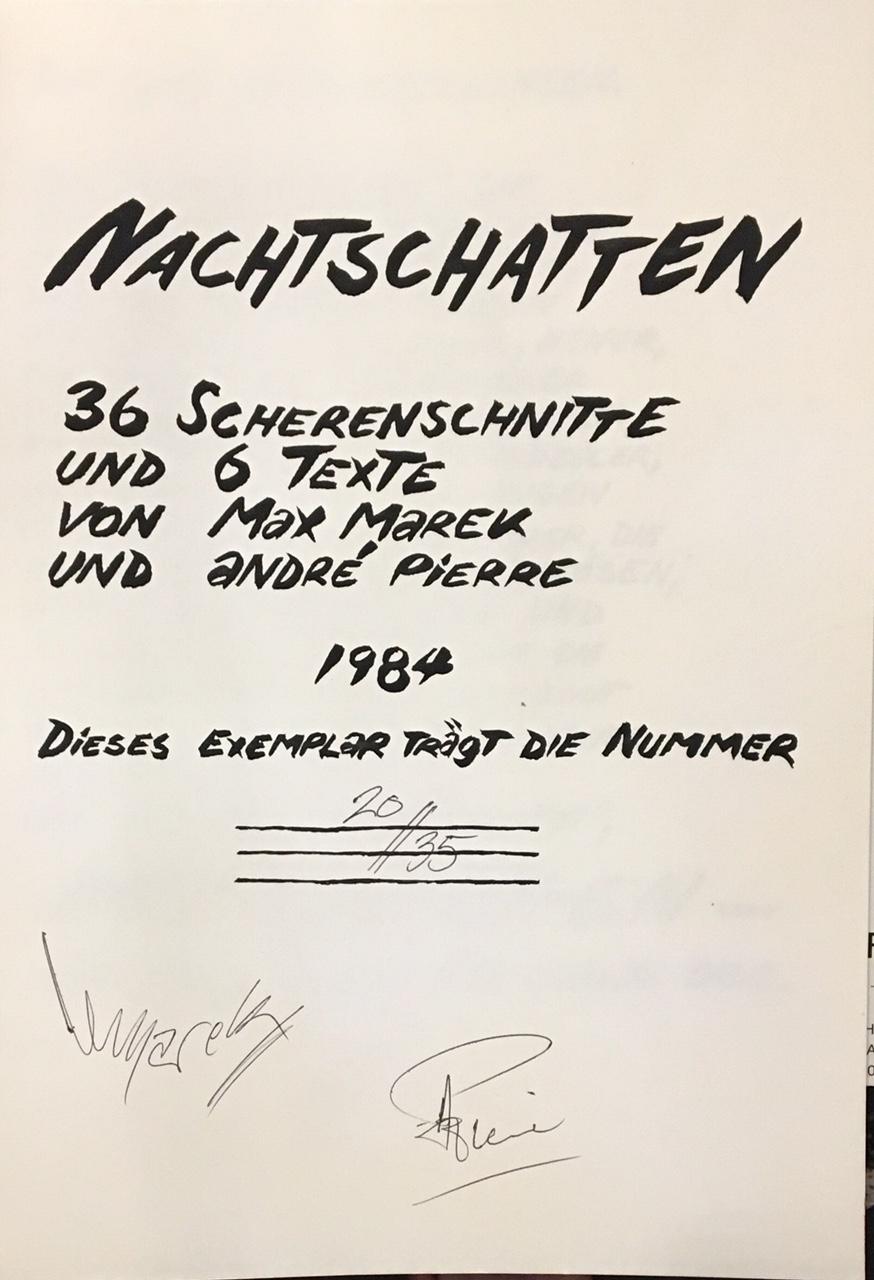 Nachtschatten. 36 Scherenschnitte und 6 Texte von Max Marek und André ...