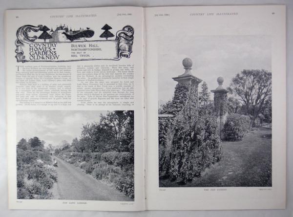 Original Issue of Country Life Magazine Dated July 15th 1899, with a ...