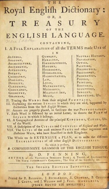 The royal English dictionary: or, a treasury of the English language ...