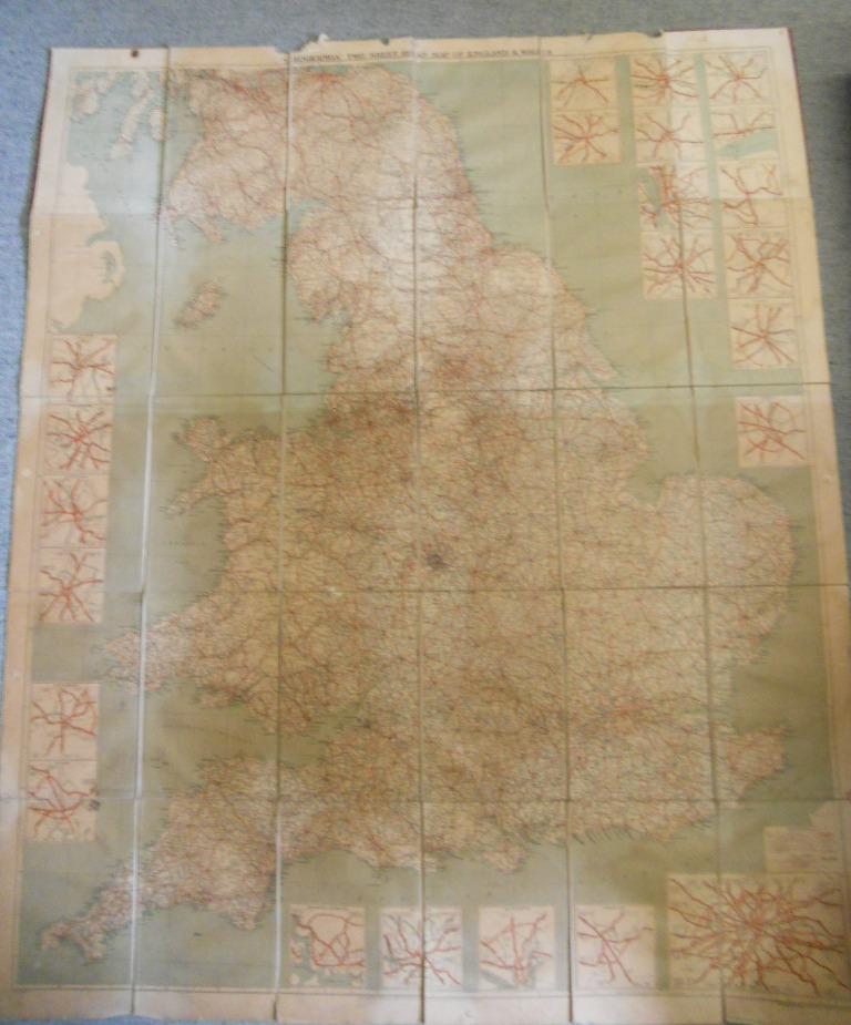 "Geographia" Two-Sheet Road Map of England & Wales by "Geographia ...