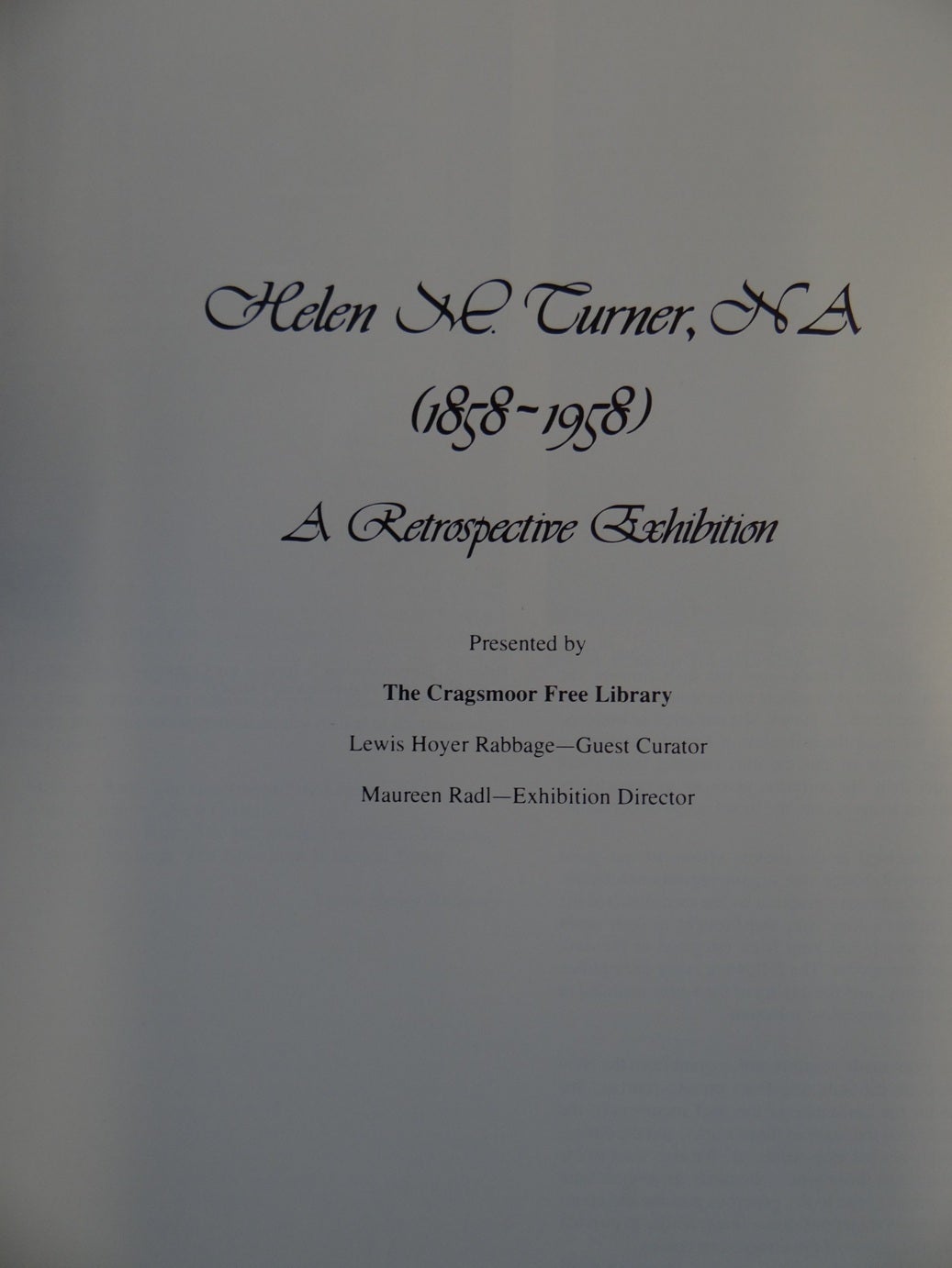 Helen M. Turner, N.A. (1858-1958): A Retrospective Exhibition by ...