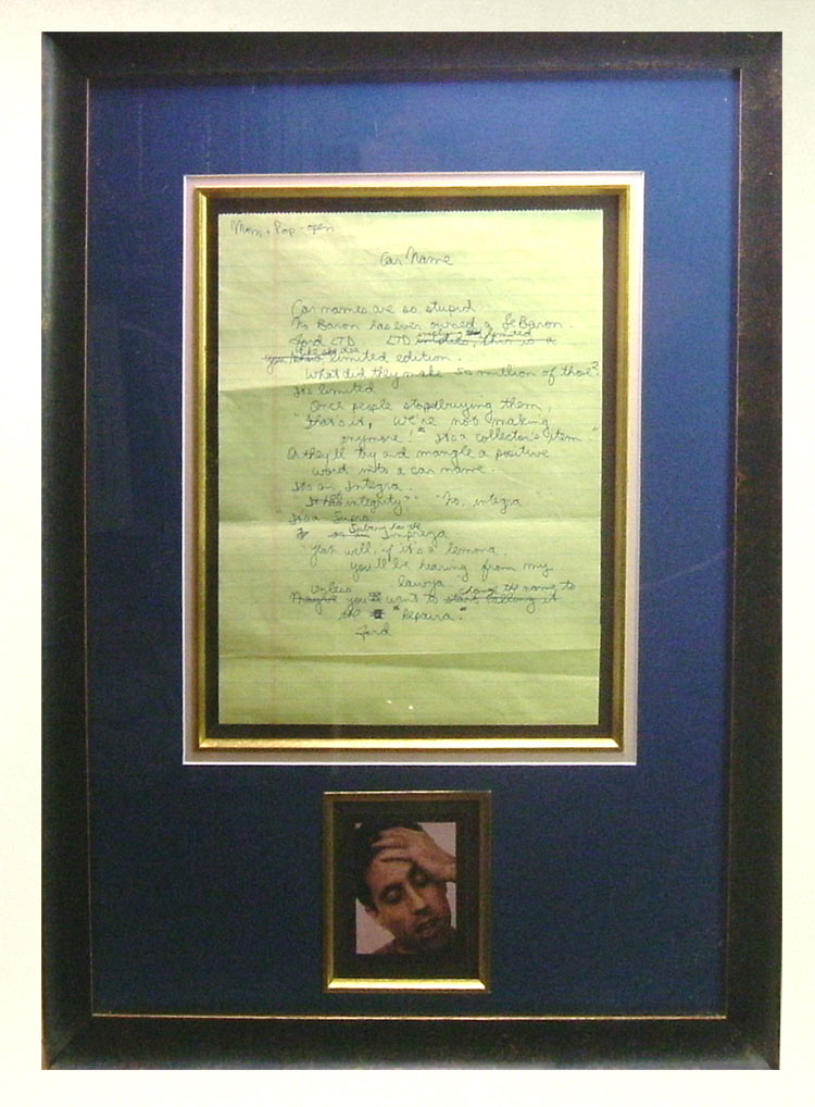 Original Manuscript Display by Seinfeld, Jerry: Framed & Glazed 1st ...