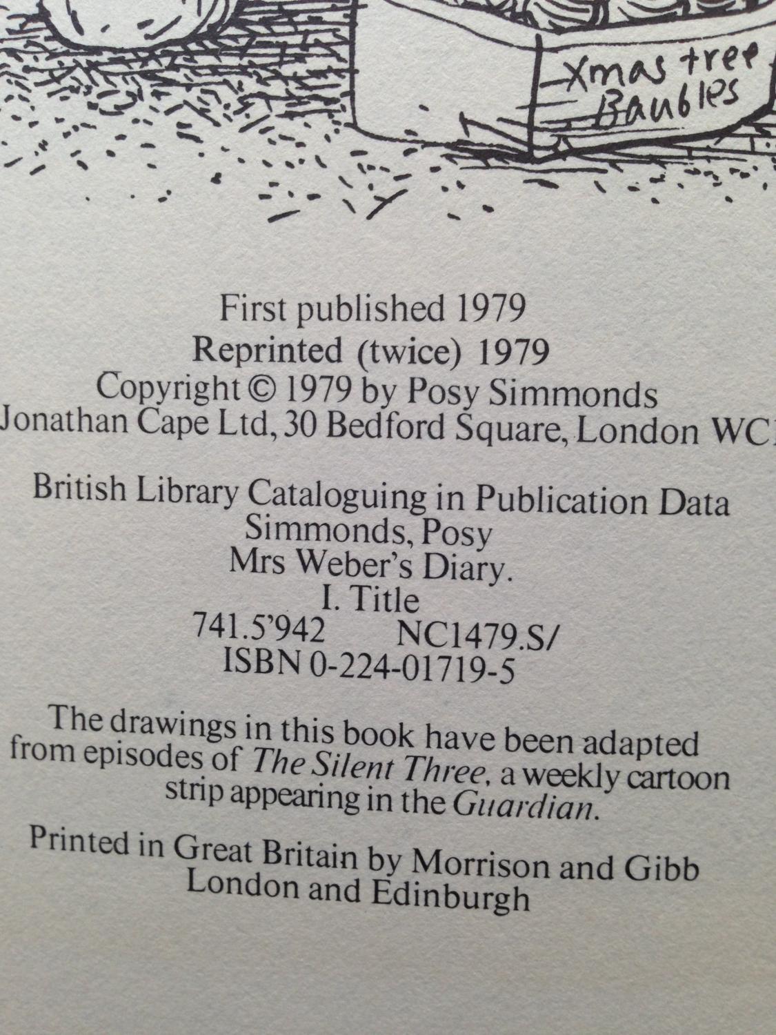 Mrs Weber's Diary par Posy Simmonds: Fine Hardcover (1979) 1st Edition ...