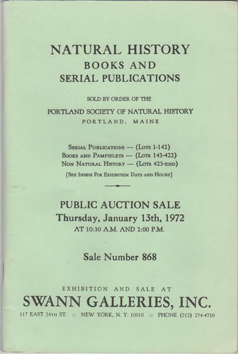 Natural History Books and Serial Publications sold by order of the ...