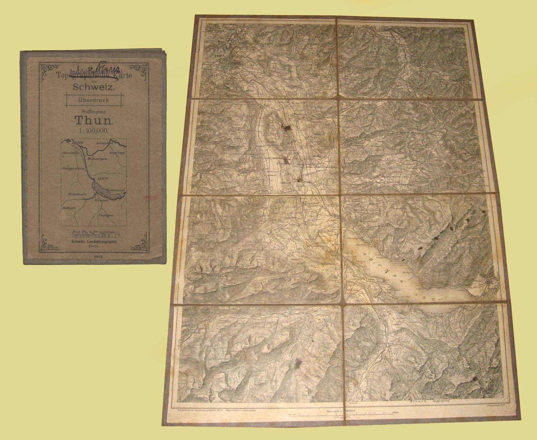 Thun Topographisehe karte der Schweiz by N.D.: (1903) Map | Studio ...