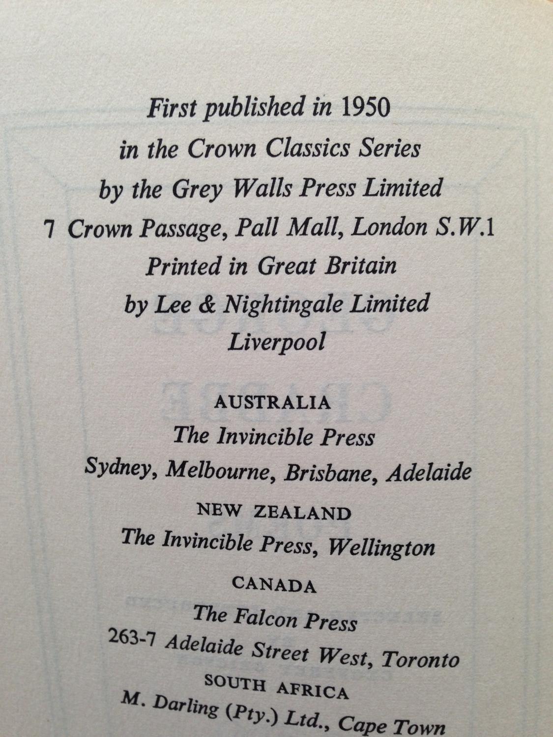 Selected Poems by George Crabbe: Near Fine Hardcover (1950) 1st Edition ...