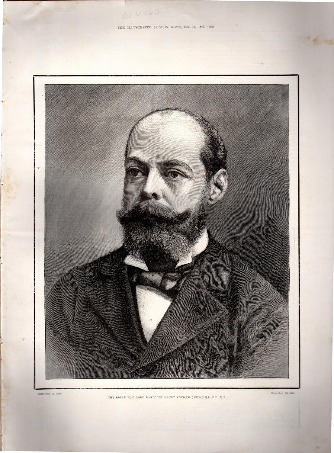 PRINT: "The Right Honorable Lord Randolph Henry Spencer Churchill, P.C ...