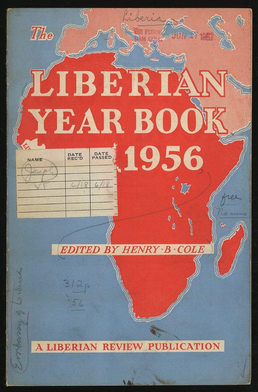 The Liberian Year Book 1956 by COLE, Henry B.: Very Good Softcover ...