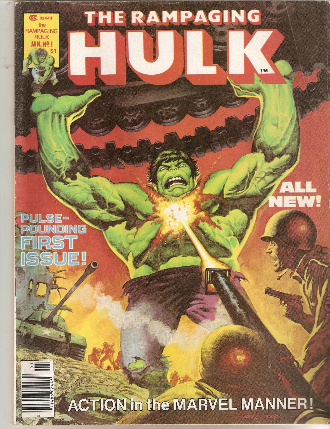 The Rampaging Hulk Comics. Set of 8 Issues.Nos 1-7, 9. by Doug Moench ...