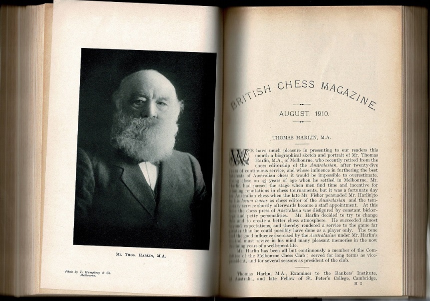 The British Chess Magazine Volume XXX (30) by Isaac McIntyre Brown ...