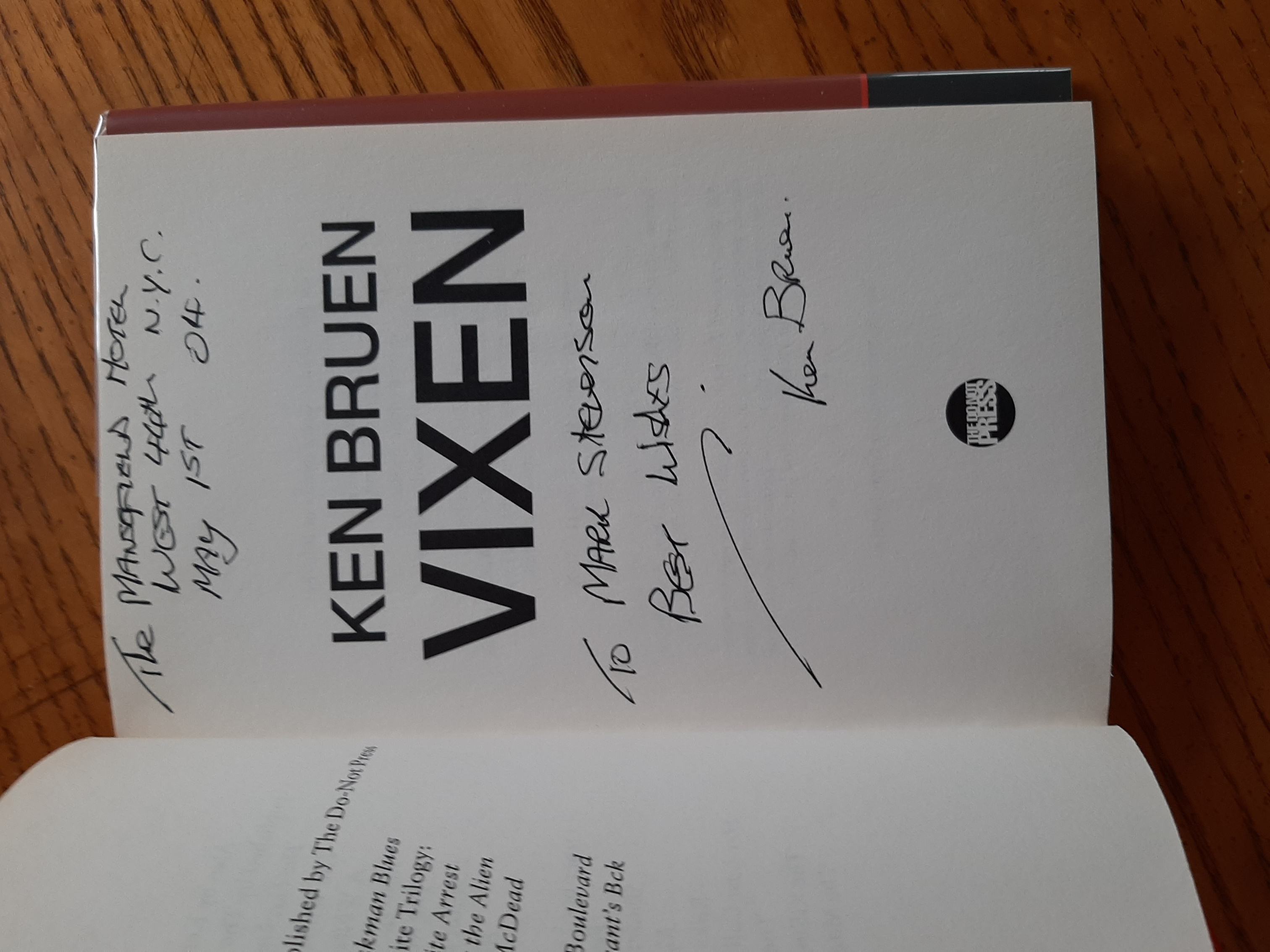 Vixen by Ken Bruen: Fine Hardcover (2003) First Edition, Signed by ...