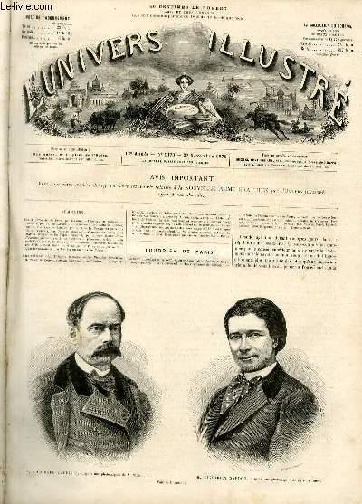 L'UNIVERS ILLUSTRE - DIX-HUITIEME ANNEE N° 1079 - M. Théodore Barrière ...