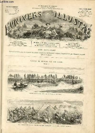 L'UNIVERS ILLUSTRE - VINGTIEME ANNEE N° 1164 - Passage du Danube par ...