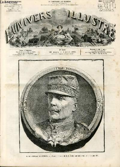 L'UNIVERS ILLUSTRE - VINGT-NEUVIEME ANNEE N° 1619 M. Le général de ...
