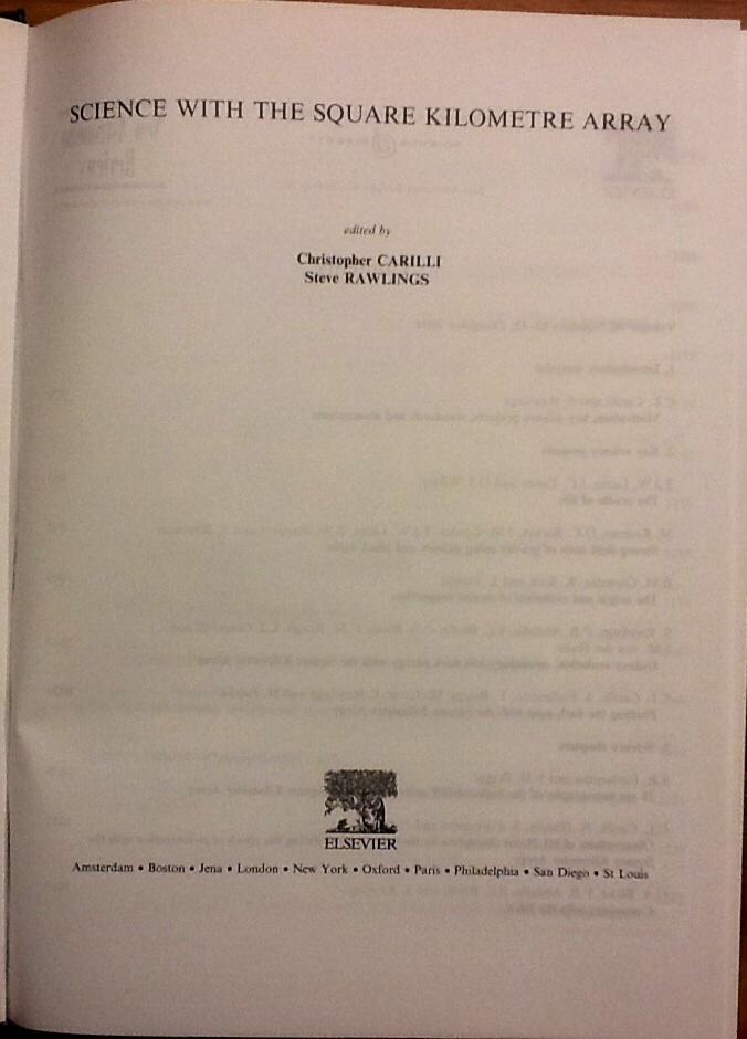 Science with the Square Kilometre Array (TS) by Christopher Carilli ...