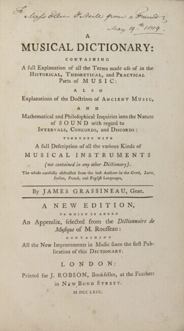 A musical dictionary: containing a full explanation of all the terms ...