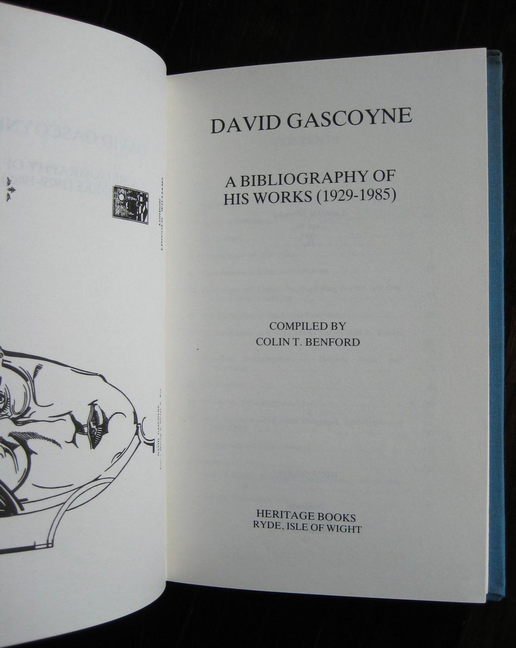 David Gascoyne: a bibliography of his works (1929-1985). Compiled by ...