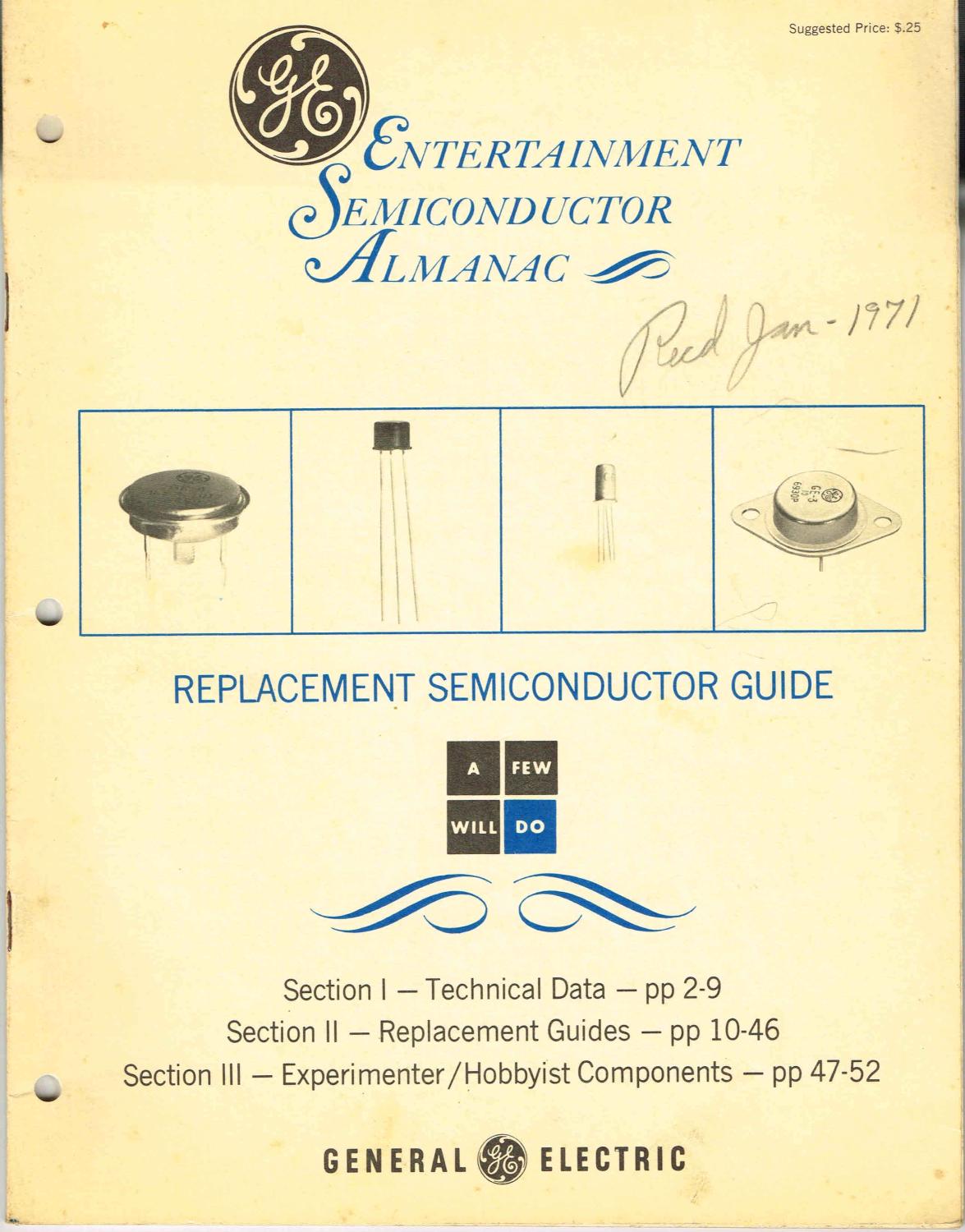 GE Entertainment Semiconductor Almanac: Replacement Semiconductor Guide ...