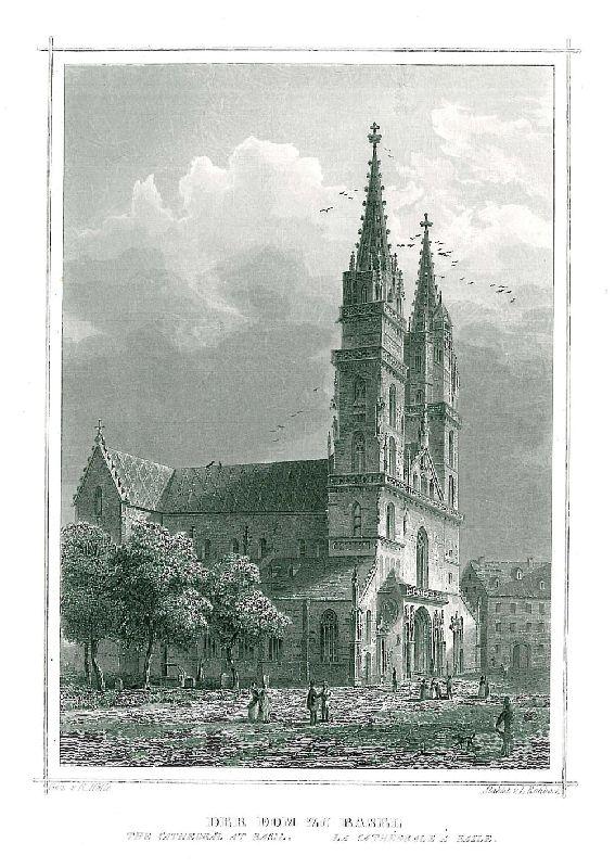 BASEL. "Der Dom zu Basel".: Kunst / Grafik / Poster | Franziska Bierl ...